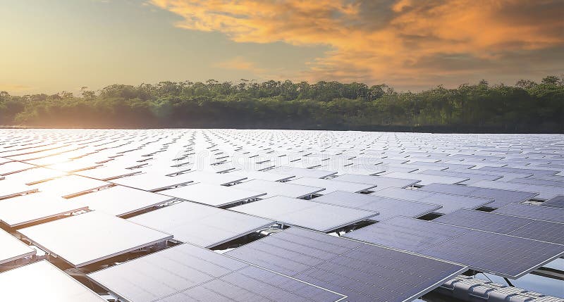 Solar Floating on Water, Clean Energy, Contrasting with the Sky, Sun ...