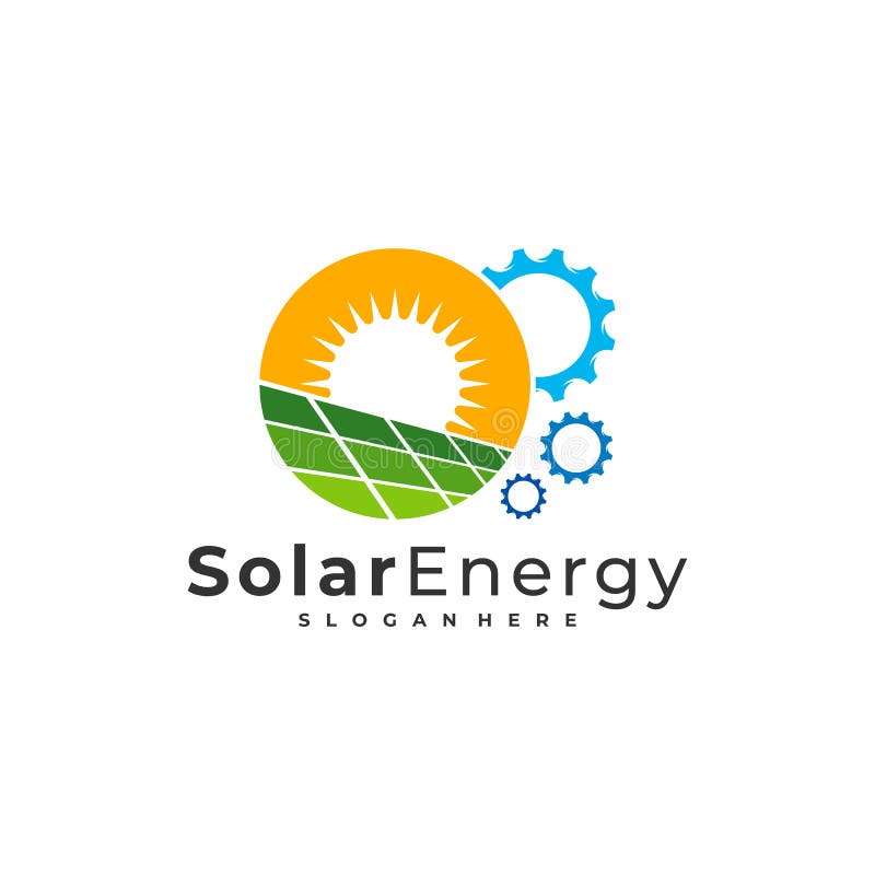 Solar Gear Logo Vector Template, Creative Solar Panel Energy Logo ...