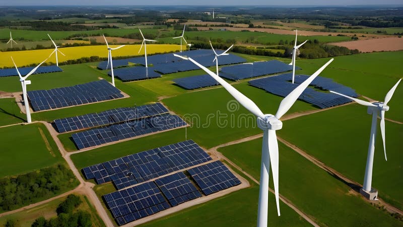 Solar Ground Grid: Clean Energy in Action. Stock Illustration ...