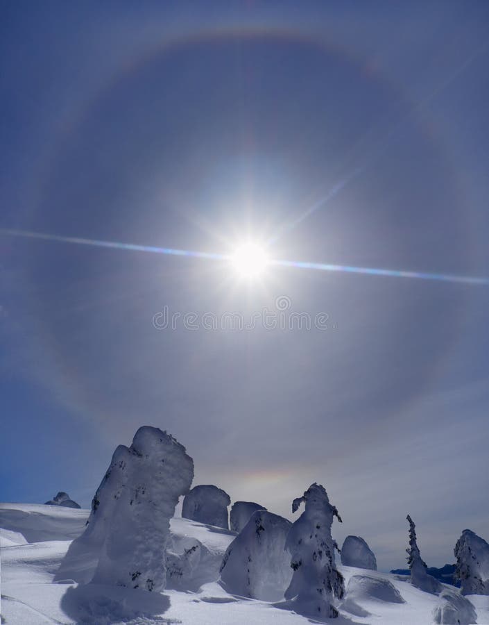 Solar Halo in the Snow stock image. Image of sunburst - 90899541