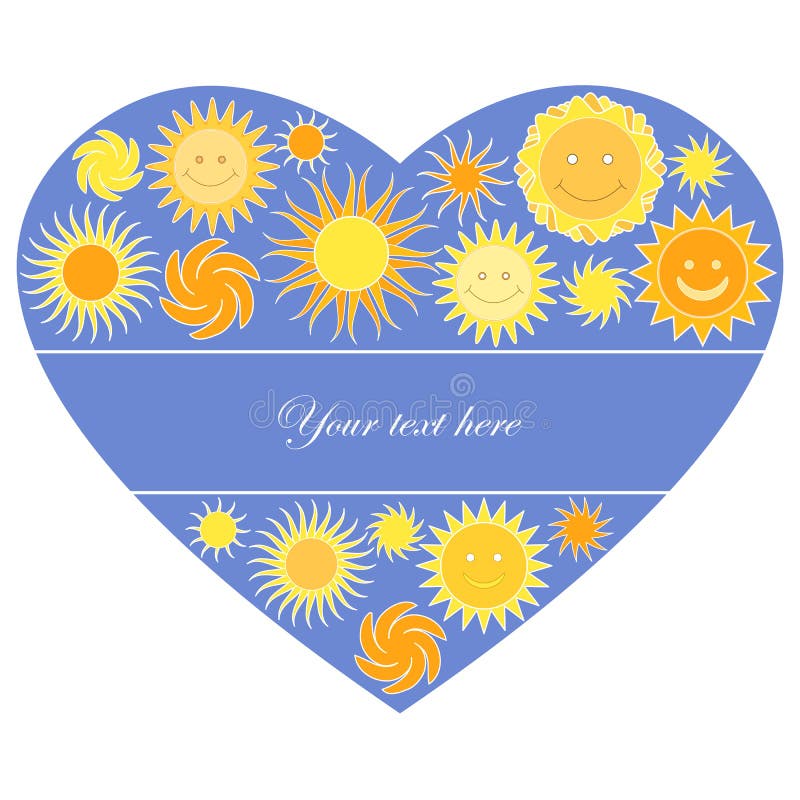 Solar Heart with Space for Text Stock Vector - Illustration of cheerful ...