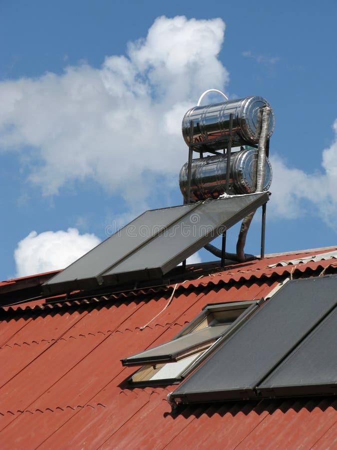 Solar heater stock image. Image of clouds, pattern, boiler - 26211005