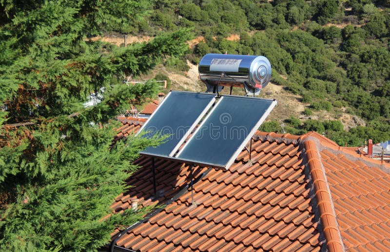 Solar heating stock image. Image of glass, home, rooftop - 96047673