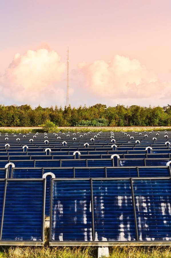Solar Heating Panel On Roof Stock Photo - Image of heating, environment ...