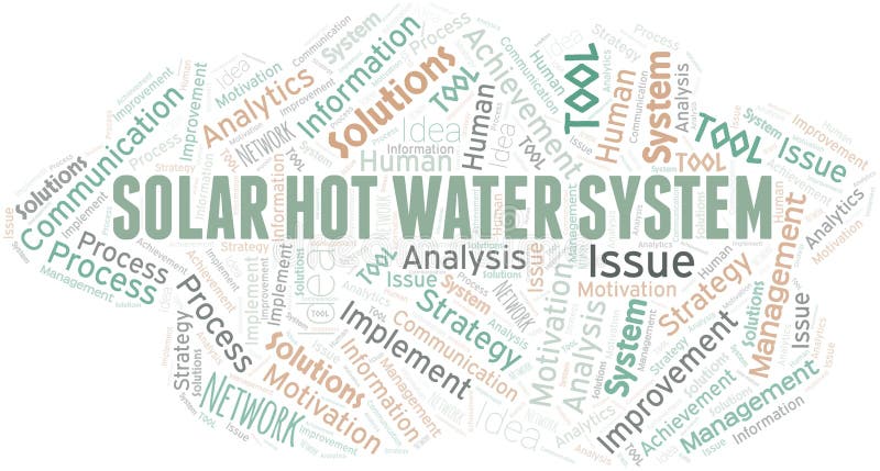 Solar Hot Water System Typography Vector Word Cloud. Stock Vector ...