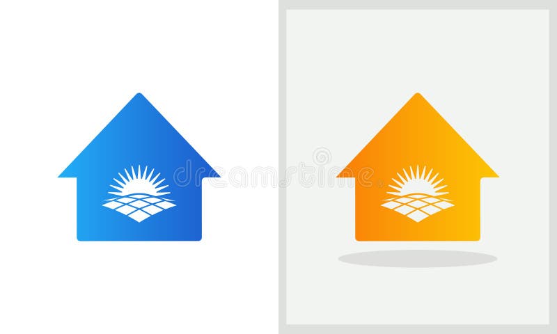 Solar House Logo Design. Home Logo with Solar Concept Vector Stock ...