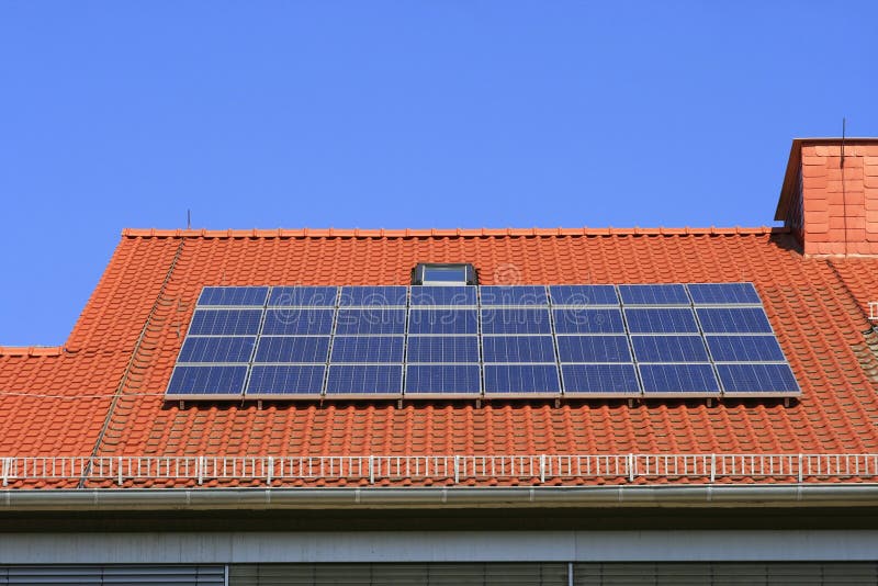 Solar installation stock image. Image of roof, electric - 12921149