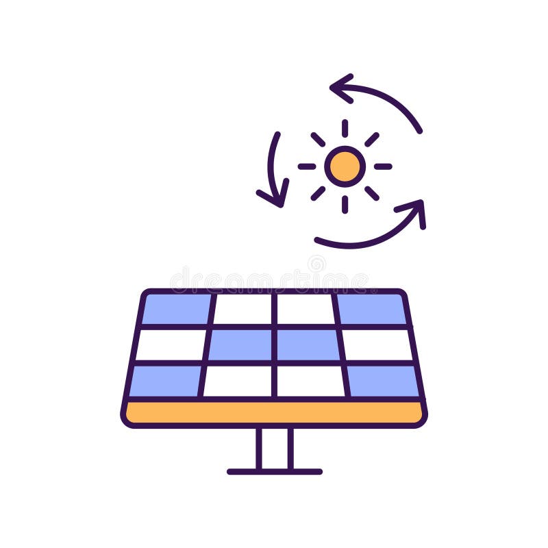 Solar Installation Outline with Colors Fill Vector Icon that Can Easily ...