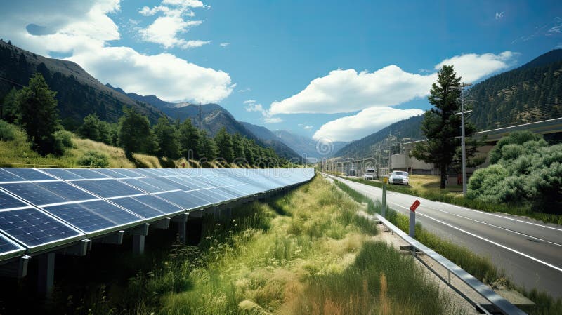 Solar Installations Along the Highway, Showcasing Their Role in ...