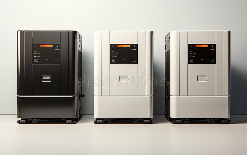 Solar Inverters White Backdrop -Generative Ai Stock Illustration ...