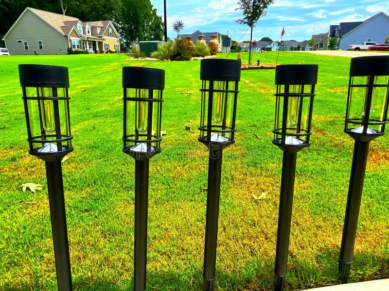 Solar lamps stock image. Image of power, outdoors, summer - 339287201