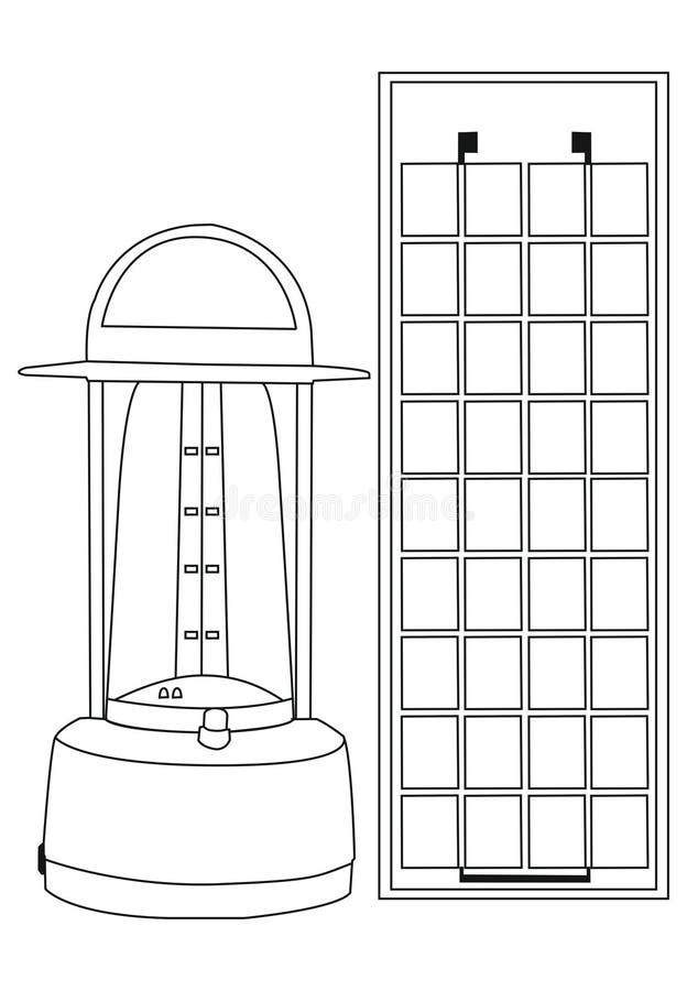 Solar Lantern with Solar Panel Stock Image - Image of natural ...