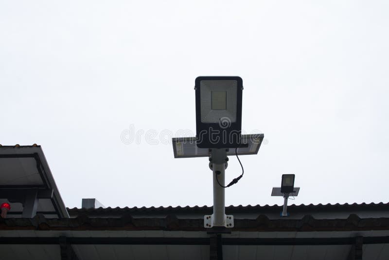 Solar Led Street Light at the Front Porch Stock Image - Image of light ...