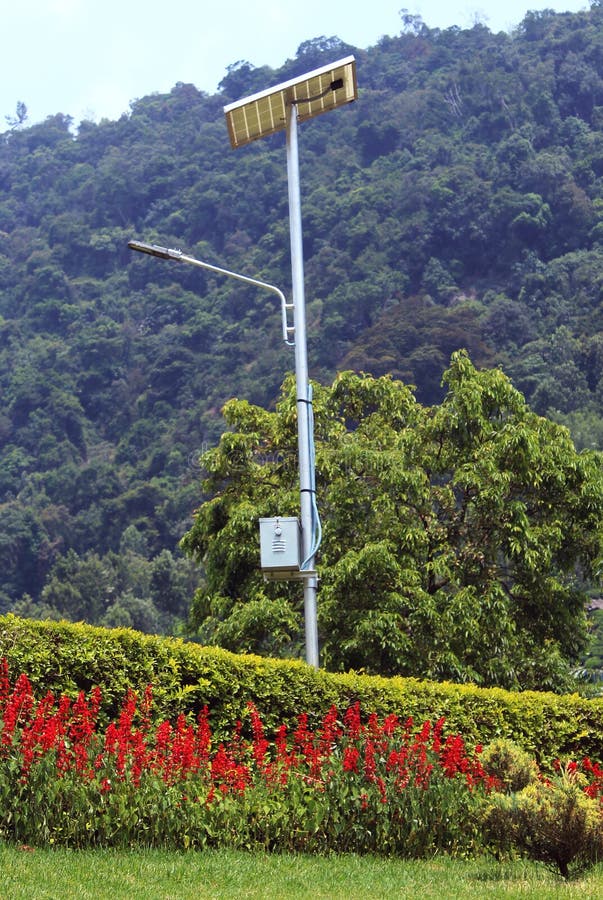 Solar Light Post at the Beach Stock Image - Image of protection, grass ...