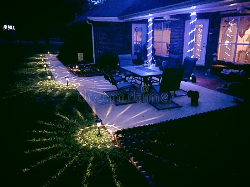 Solar lights party lights stock photo. Image of screenshot - 209228868
