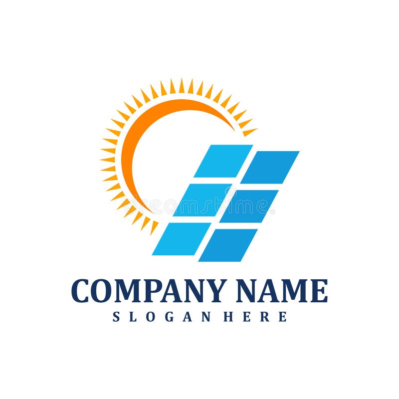 Solar Logo Design Vector. Creative Solar Logo Concepts Template Stock ...