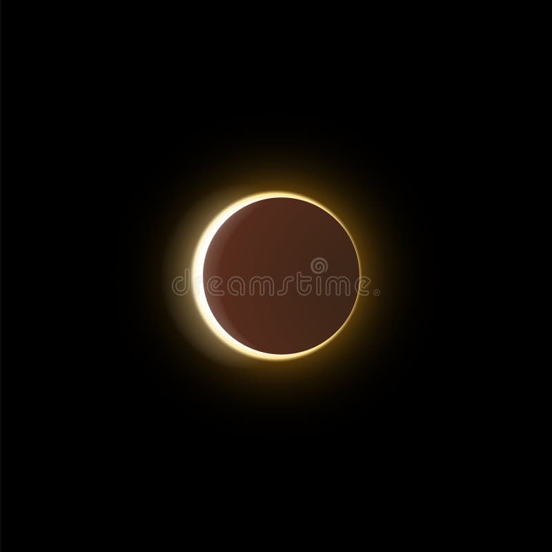 Solar or Lunar Eclipse Phase, Vector Illustration. Stock Vector ...