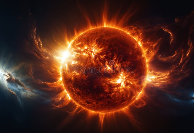 Solar Magnetic Storm. Sun Star in Space Stock Illustration ...