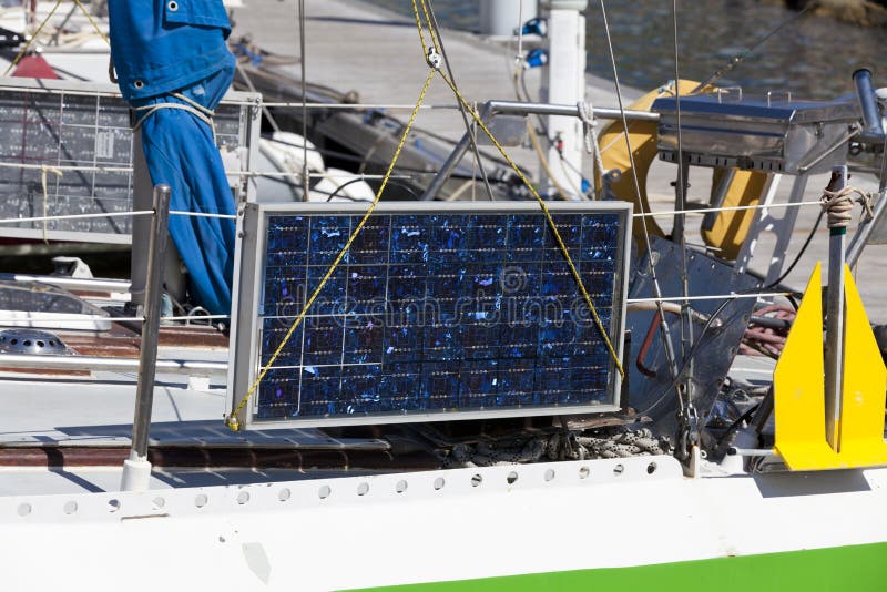 Solar Module on a Sailing Boat Stock Image - Image of sailboats, supply ...