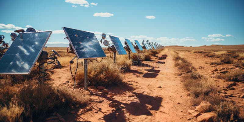 Solar Modules Installed on Deserted Areas, Like Oases in the Sea of ...
