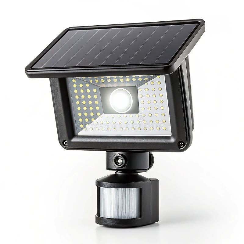 Solar Motion Activated Security Light Stock Illustration - Illustration ...