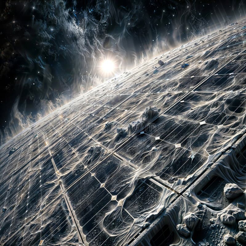 Cosmic Journey with Solar Panels in Space, Generative Ai Stock ...