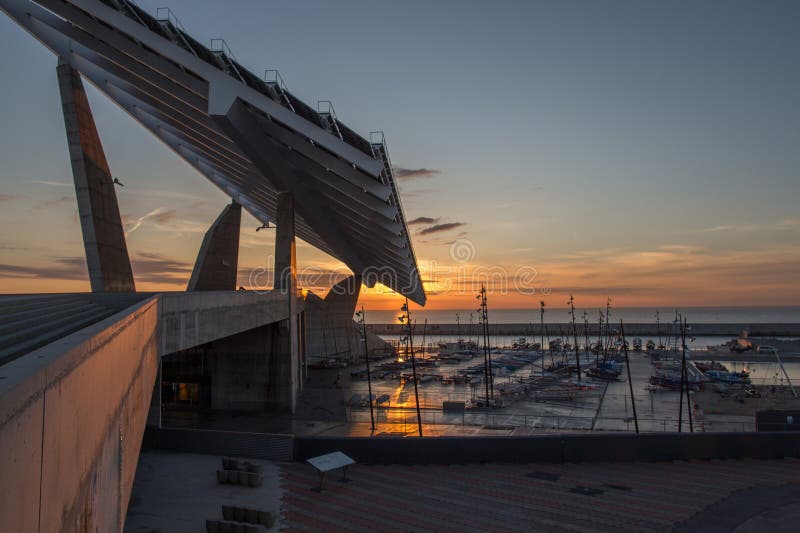 Solar Panel Against the Background of the Rising Sun Stock Photo ...