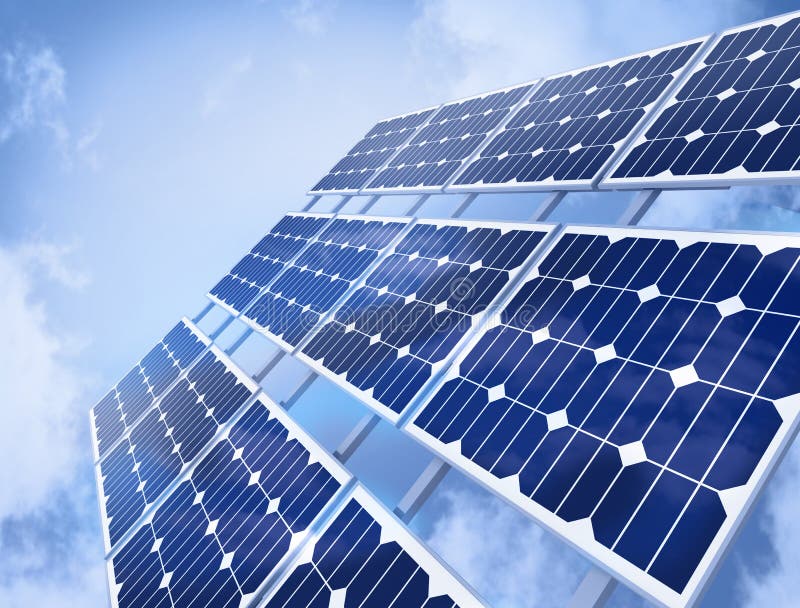 Solar Panel Against Blue Sky Stock Illustration - Illustration of ...