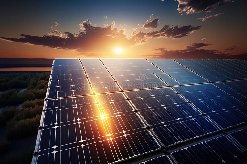 Solar Panel Against Blue SkyLuxury Interior Design with Sofa,AI ...