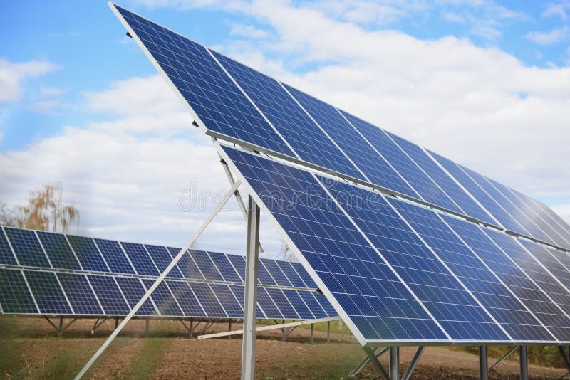 Solar Panel Against Blue Sky Stock Image - Image of alternative, energy ...