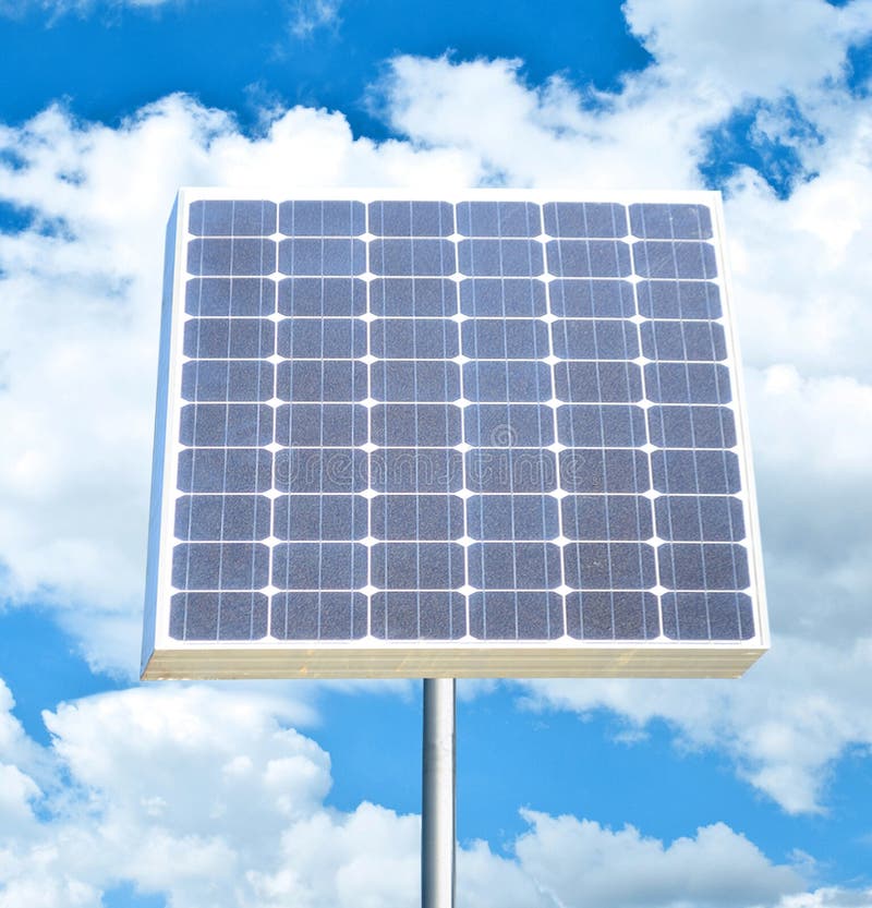Solar Panel Against Bright Blue Sky Stock Image - Image of ozone ...