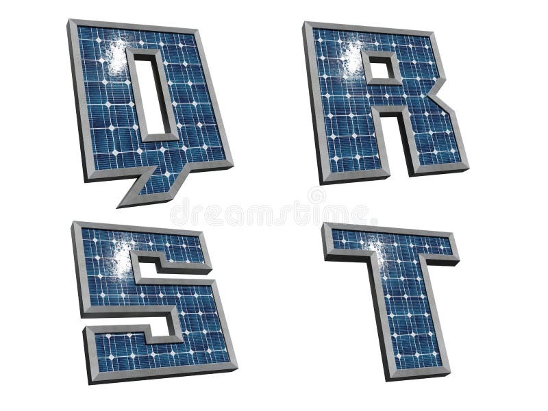 Solar Panel Alphabet, Letters a To D Stock Illustration - Illustration ...
