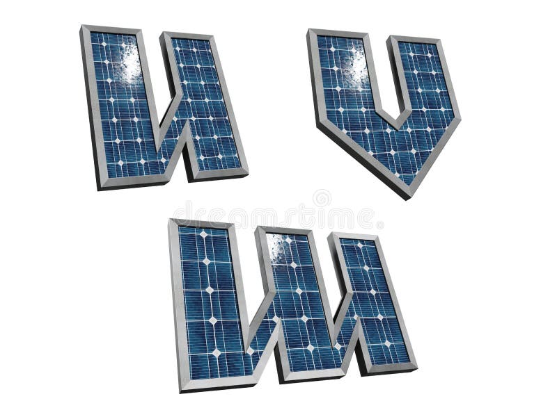 Solar Panel Alphabet, Letters X To Z Stock Illustration - Illustration ...