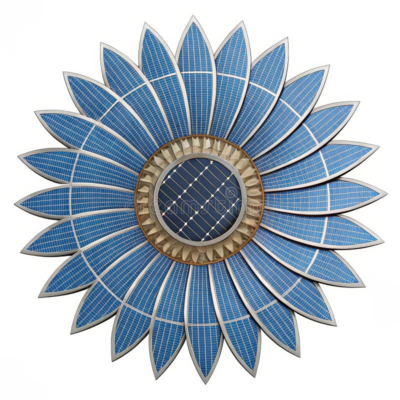 Solar Panel Arrangement in the Shape of a Flower, Representing ...