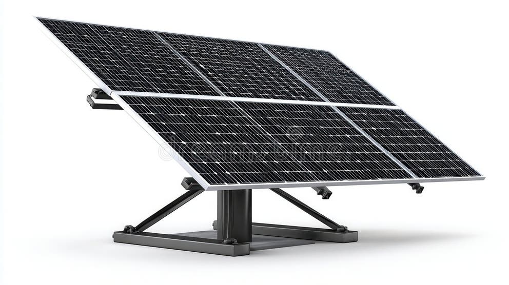Solar Panel Array on Adjustable Mount Stock Illustration - Illustration ...