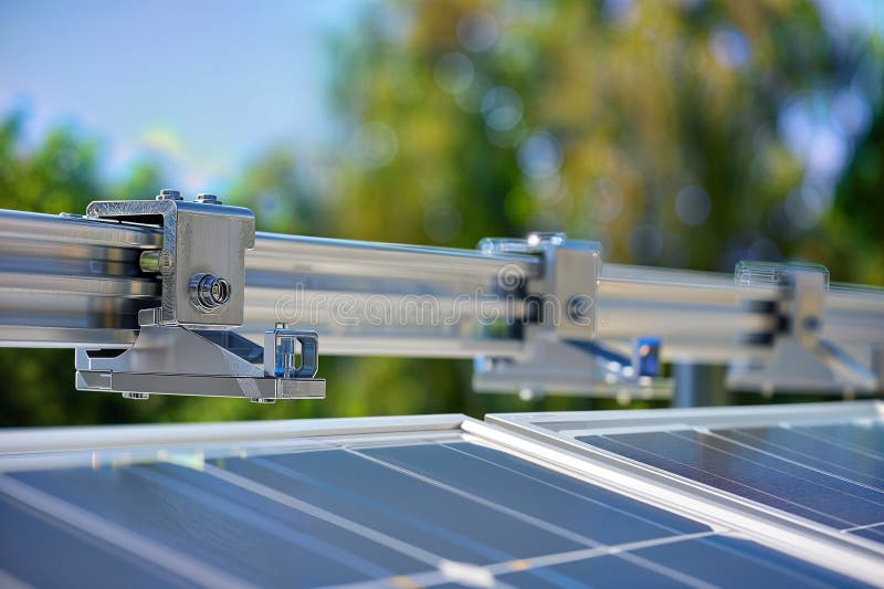 Solar Panel Array Close-Up, Generative Ai Stock Illustration ...