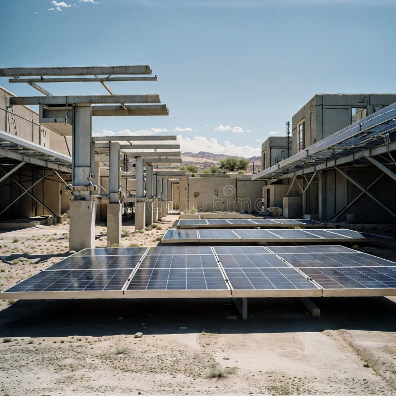 Desert Array: Solar Panel Array in a Vast Desert Landscape., Generative ...