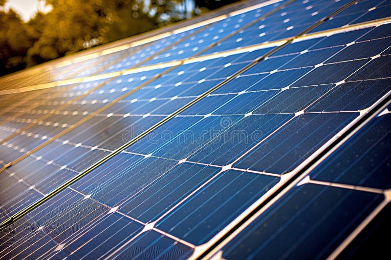 Blue Solar Panels Up Close Generating Renewable Energy from the Sun ...