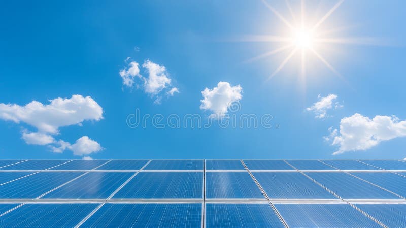 Solar Panel Array Gleaming Under the Radiant Sun, Harnessing Clean ...