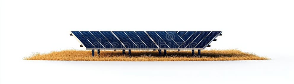 Solar Panel Array Installed on Dry Grassland, Sustainable Energy ...