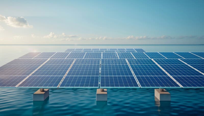 A Solar Panel Array is Installed on the Water by AI Generated Image ...