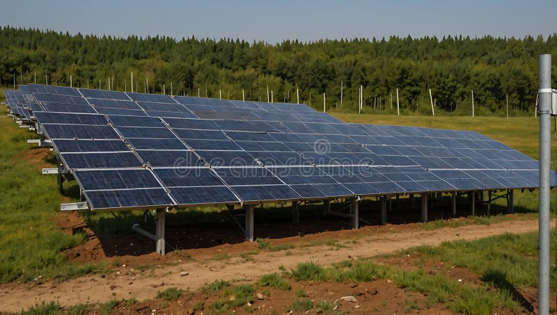 Solar Panel Array in Rural Field Generating Clean Renewable Energy ...