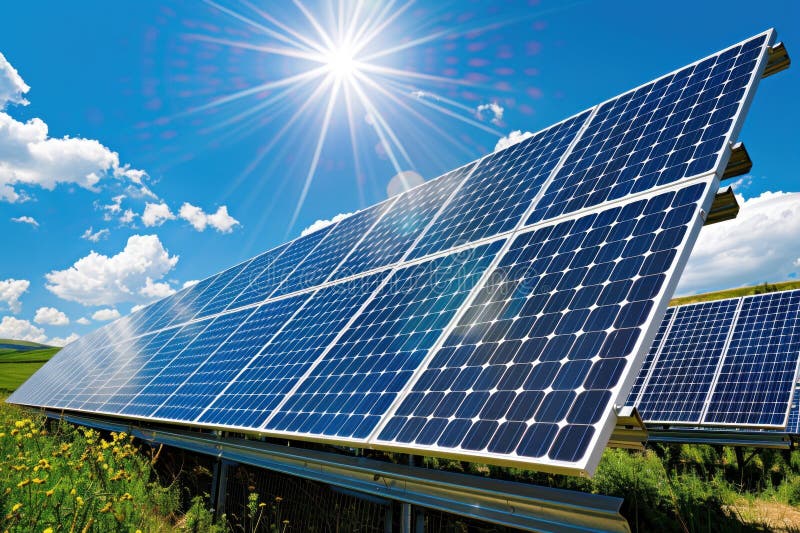 Solar Panel Array Shown Sun Stock Photos - Free & Royalty-Free Stock ...