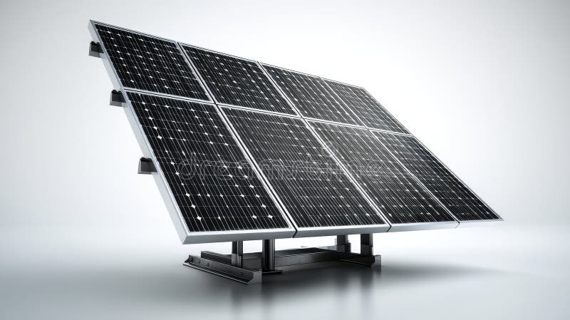 Solar Panel Array on Stand stock illustration. Illustration of symmetry ...