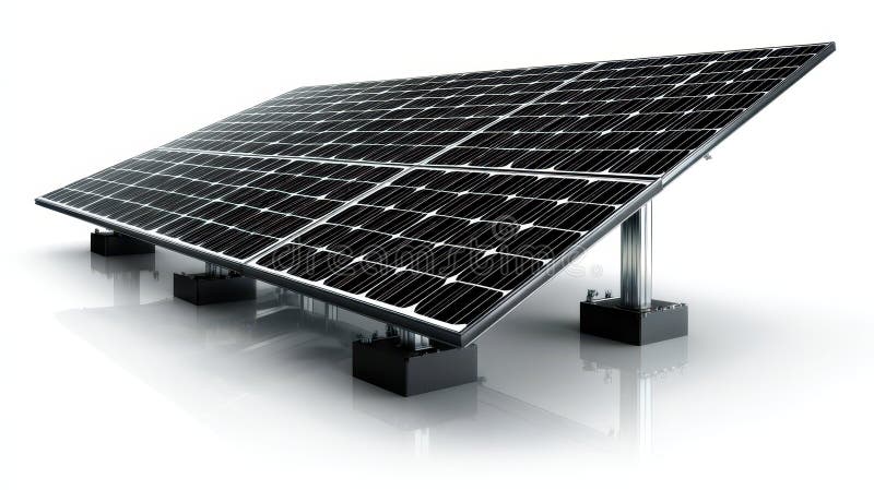 Solar Panel Array on White Background Stock Illustration - Illustration ...