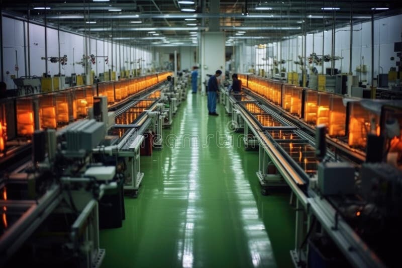 Solar Panel Assembly Line in a Factory Stock Photo - Image of ...