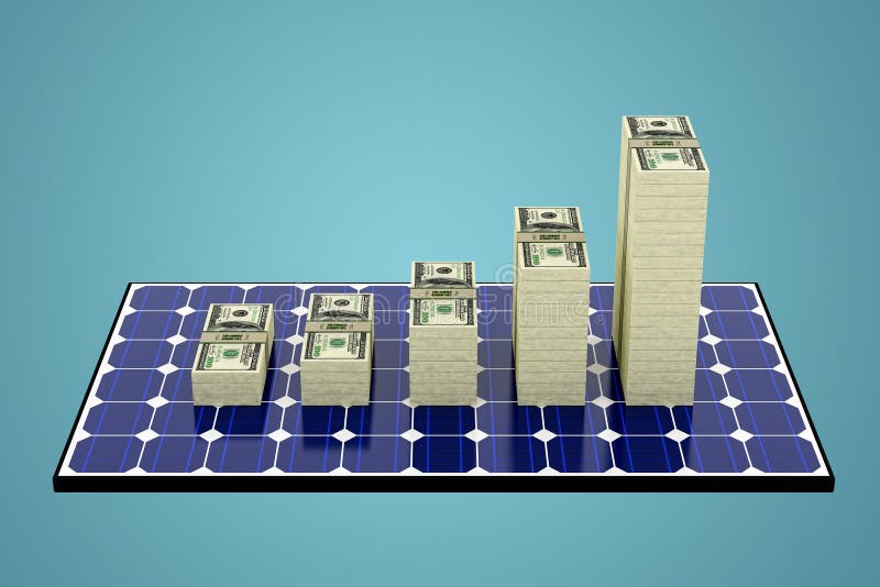 Solar Panel - Bar Graphs Made from Dollar Banknotes Showing Profit ...