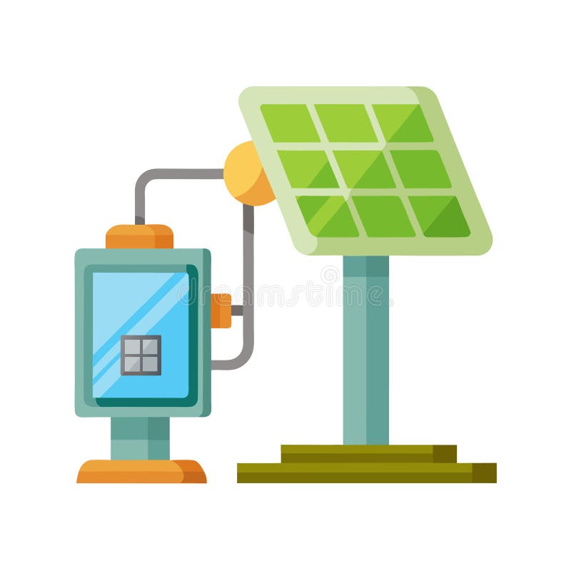 Solar Panel and Battery Illustration: Clean Energy Technology for ...
