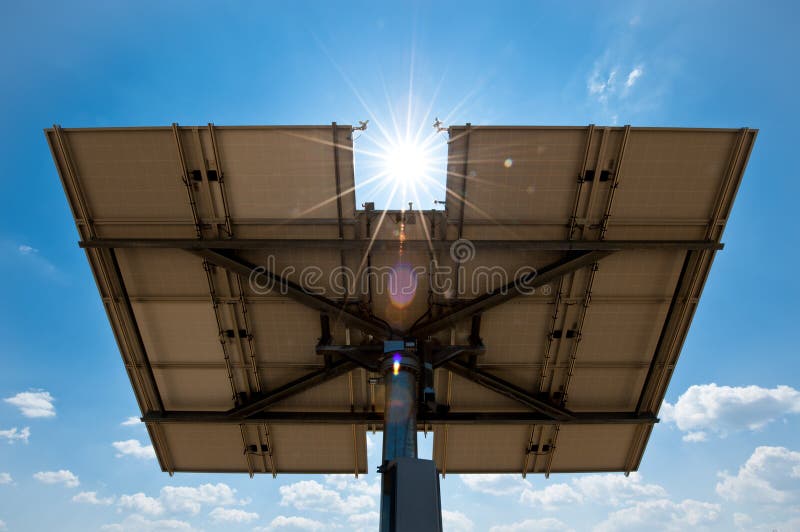 Solar Panel with Sun stock image. Image of durable, construction - 17539851