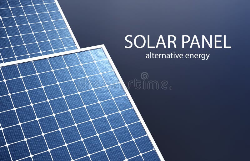 Solar Panel on Black Background. Alternative Energy Concept Stock ...
